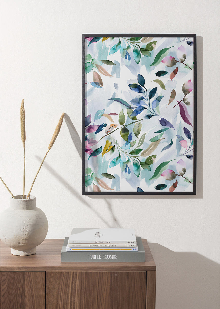 Scandi-Poster Watercolor Leaves Colorful | Moderne Wandbilder, Poster ...